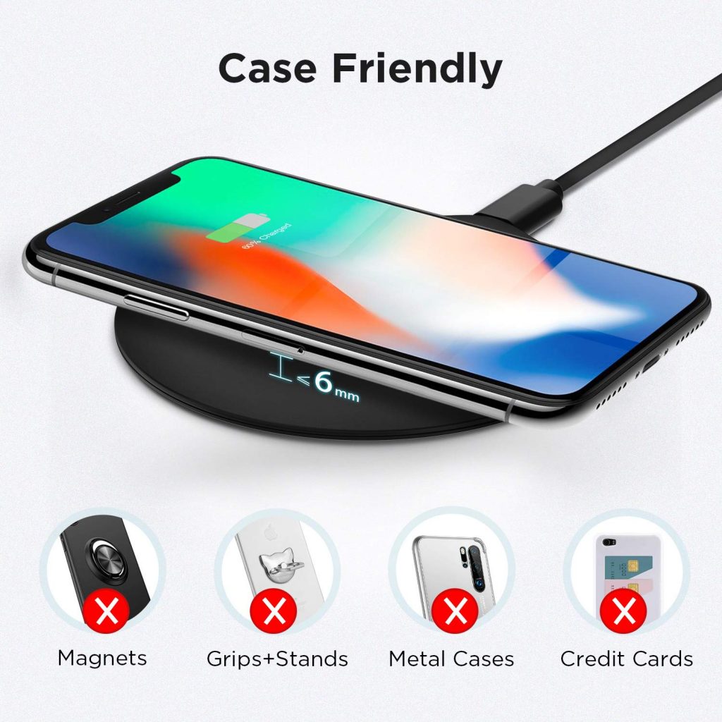 Qi-Certified 15W Max Fast Wireless Charging Pad $5.99