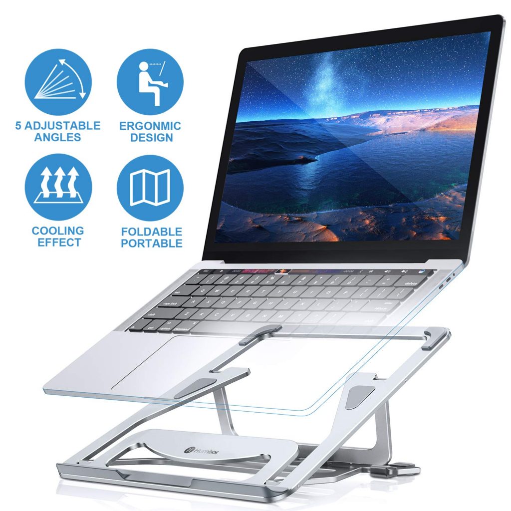 Laptop Stand, Foldable Computer Holder with 5 Adjustable Degrees